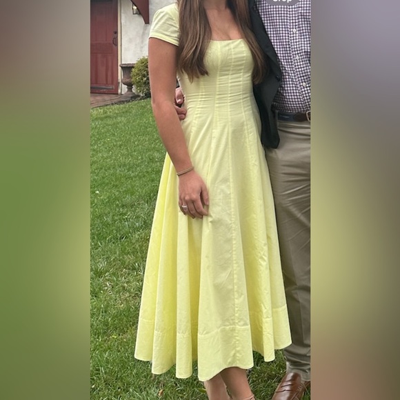 STAUD | Dresses | Staud Short Sleeve Wells Dress In Yellow | Poshmark